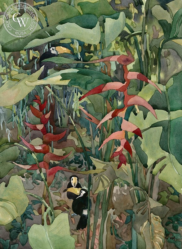 Tango Tangle, 1980, art by Carolyn Lord – California Watercolor