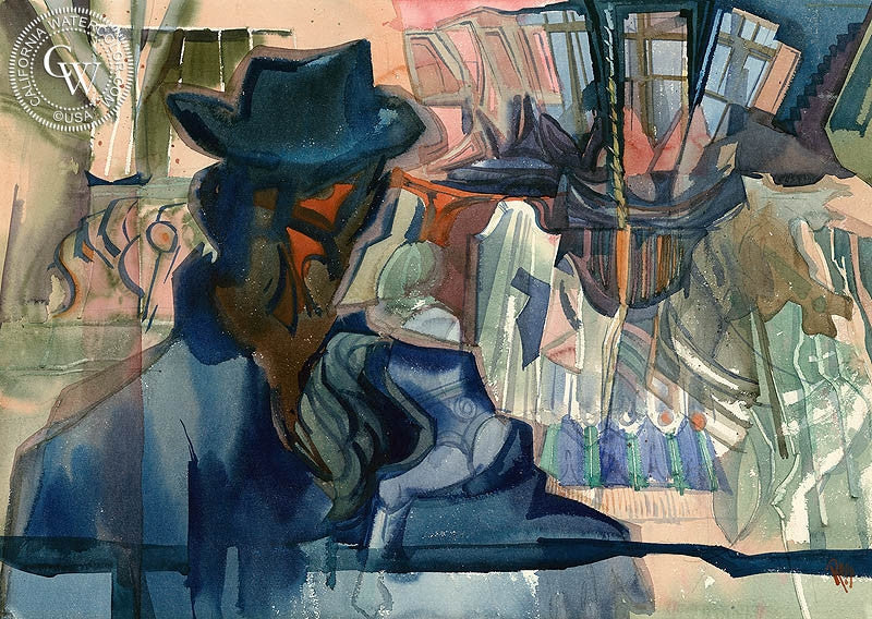 World in World, 1958, art by Edward Reep – California Watercolor