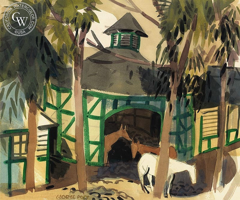 Will Rogers Ranch, art by George Post – California Watercolor