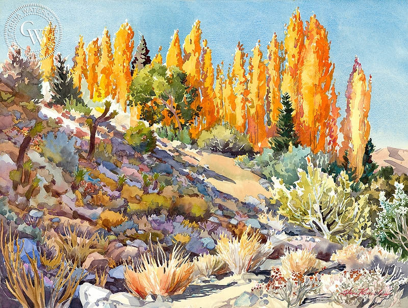 The Meditation Garden, art by Glen Knowles – California Watercolor