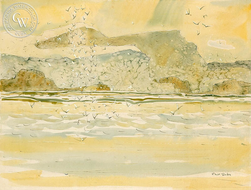 Big Sur Set #5, art by Phil Dike – California Watercolor