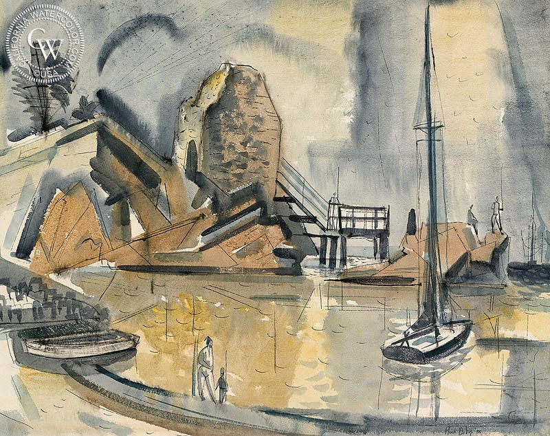 Moment of Simplicity, 1955, art by Phil Dike – California Watercolor