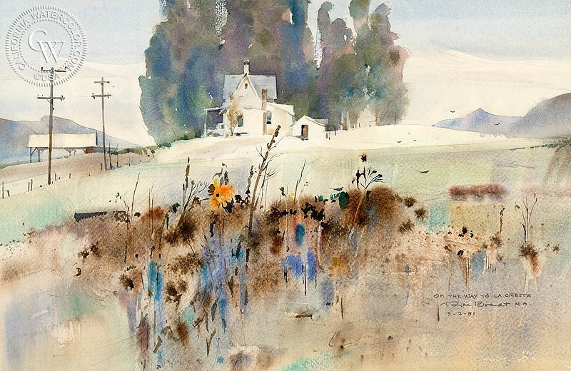 On the Way to La Cresta, art by Rex Brandt – California Watercolor