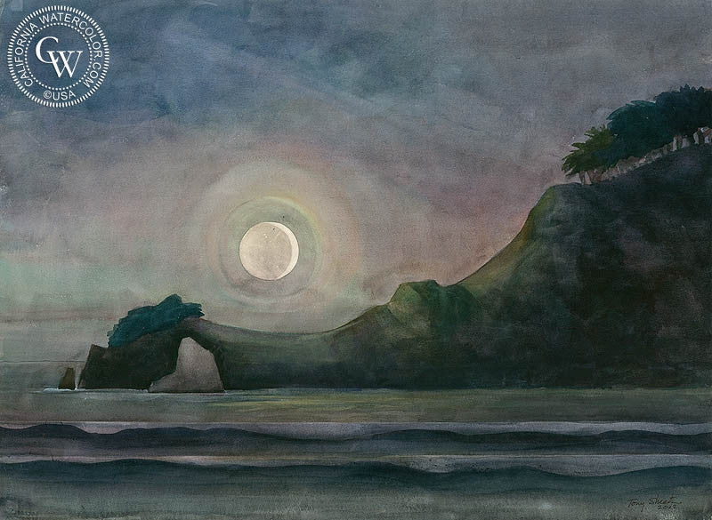 Anchor Bay Moon, art by Tony Sheets – California Watercolor
